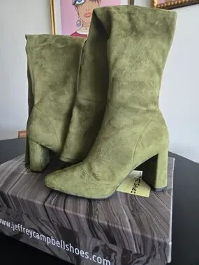 Jeffrey Campbell | Shoes | Jeffrey Campbell Olive Green Suede Over The ...